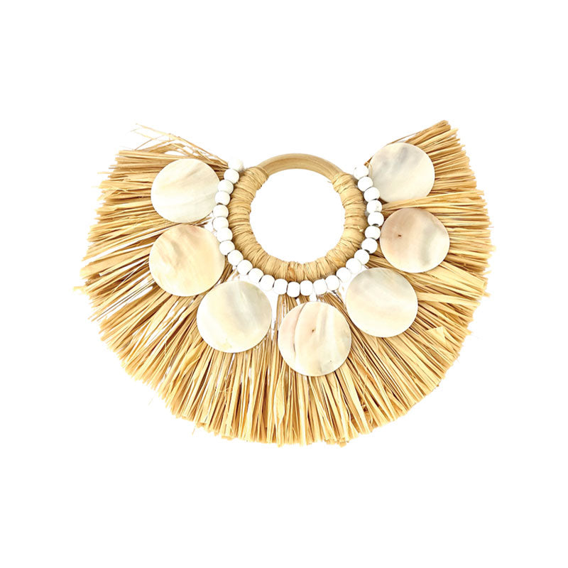 RAFFIA AND SHELL DISK – THE CUSHION ACCESSORY CO.